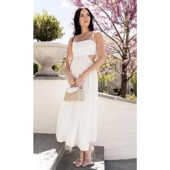 Rachel Parcell | Dresses | Rachel Parcell Scallop Midi Dress Linen ...